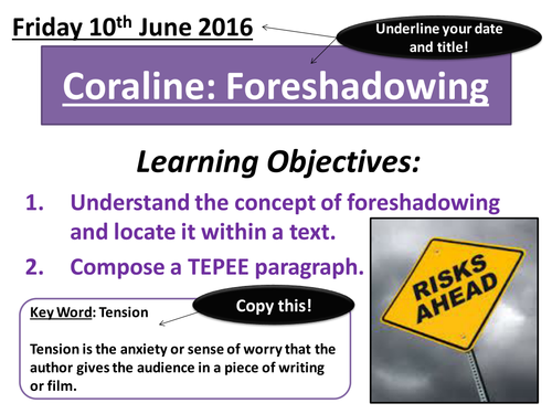 Coraline Sen Unit Years 6 7 8 Part 1 Teaching Resources