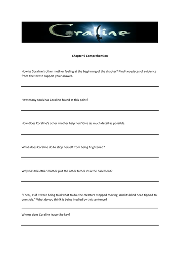Coraline Sen Unit Years 6 7 8 Part 2 Teaching Resources