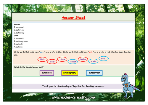 Investigating words with the ‘auto–‘ prefix - Year 3/4 SPAG activity ...