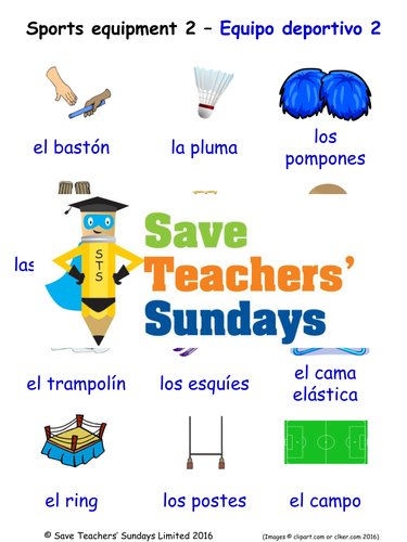 Sports in Spanish Worksheets, Games, Activities and Flash Cards (with ...