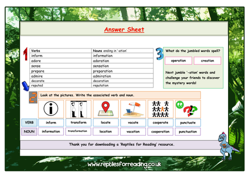 Discovering words with the ‘–ation’ suffix - KS2 differentiated SPAG ...