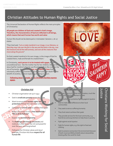 WJEC Eduqas Human Rights and Social Justice: Christian Attitudes and ...