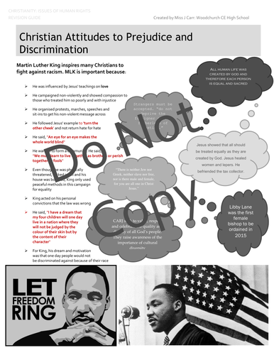 WJEC Eduqas Human Rights Unit Prejudice and Discrimination Information ...