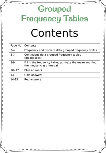 Grouped frequency tables differentiated worksheets | Teaching Resources Grouped frequency tables differentiated worksheets | Teaching Resources