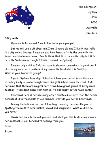 Pen Pal Letters | Teaching Resources