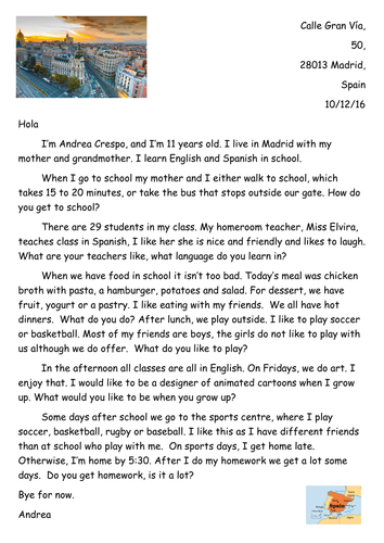 Pen Pal Letters | Teaching Resources