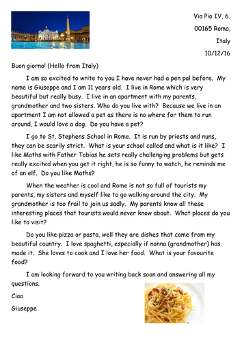 Pen Pal Letters | Teaching Resources