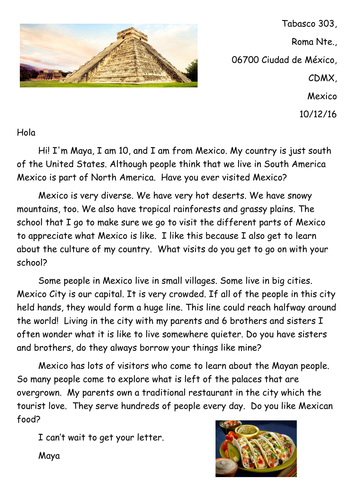 Pen Pal Letters | Teaching Resources