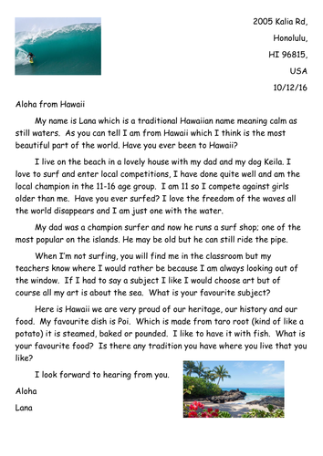 Pen Pal Letters | Teaching Resources