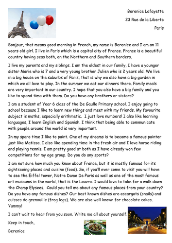 Pen Pal Letters | Teaching Resources