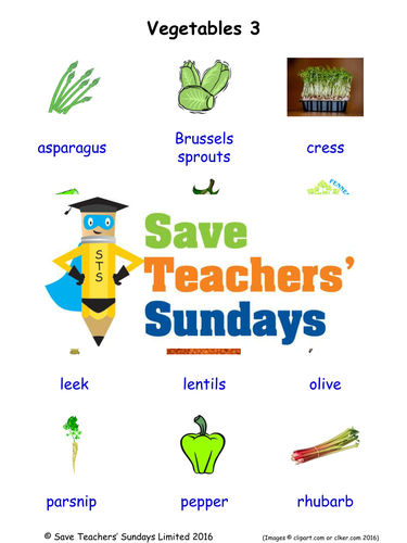 Vegetables EAL/ESL Worksheets, Games, Activities and Flash Cards (with ...