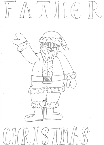 Father Christmas (Santa) Colouring Page | Teaching Resources