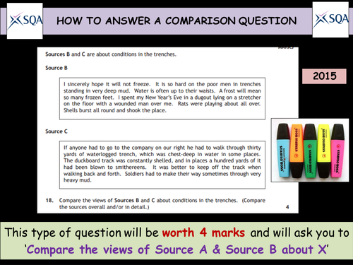 National 5 History: WWI How Fully & Comparison Questions | Teaching ...