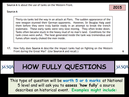 National 5 History: WWI How Fully & Comparison Questions | Teaching ...