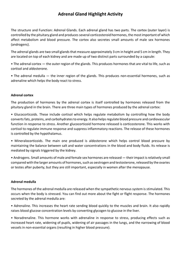 New OCR A Level Biology Adrenaline & Hormonal Communication Lesson ...
