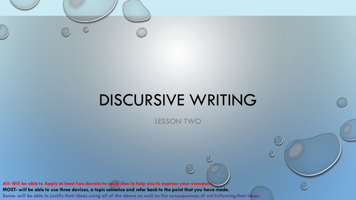 Discursive Writing | Teaching Resources