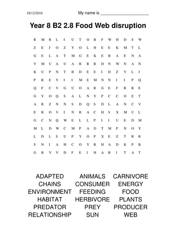 A multimedia version of the Year 8 B2 2.8 "Food Web disruption" lesson ...