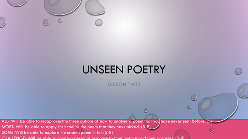 Unseen poetry lesson | Teaching Resources