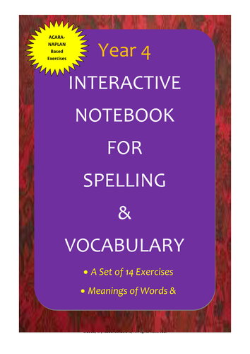 Preparation for NAPLAN: Years 3 - 9 Interactive Notebook for Spelling ...
