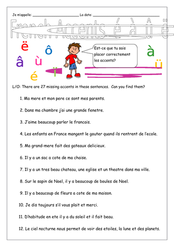 An Introduction to French Accents | Teaching Resources