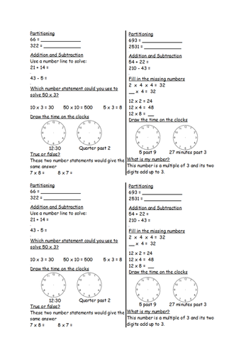 Y3 maths warm up | Teaching Resources