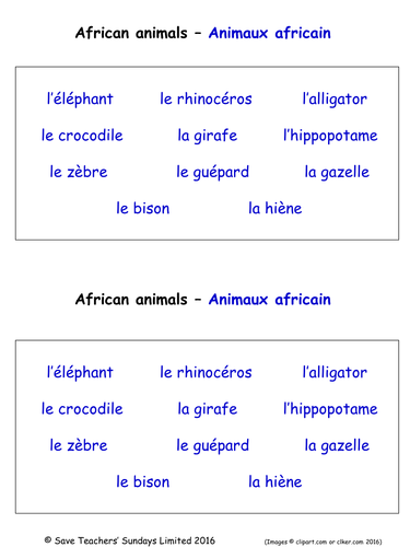 Animals in French worksheets (15 Labelling Worksheets) | Teaching Resources
