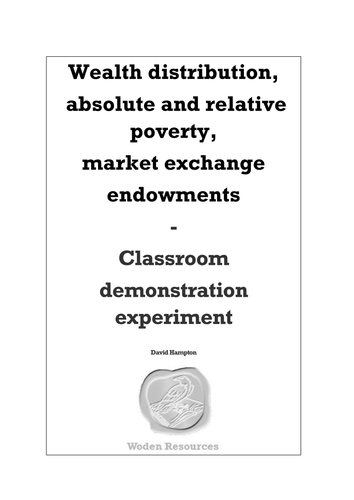 Wealth distribution/Absolute and relative poverty classroom activity ...
