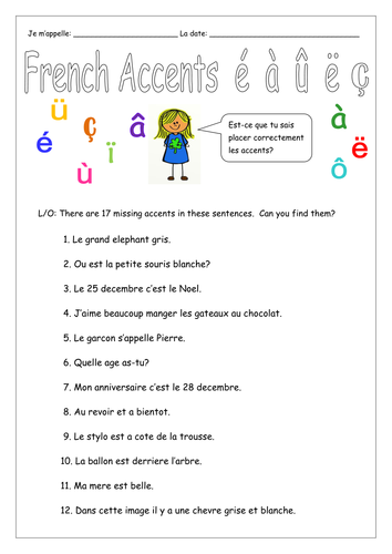 An Introduction to French Accents | Teaching Resources