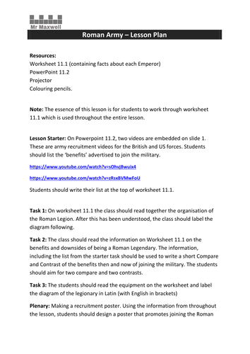 Lesson 11: Join the Roman Army | Teaching Resources