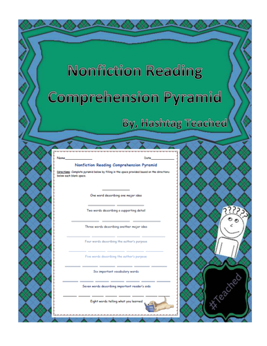 Nonfiction Reading Comprehension Pyramid Template | Teaching Resources
