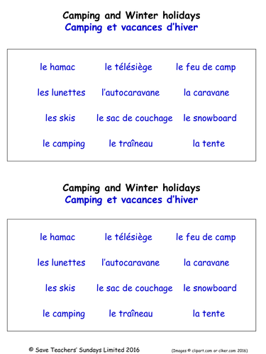 Holidays in French Worksheets (2 Labelling Worksheets) | Teaching Resources
