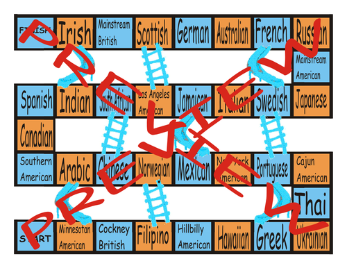 Accents and Dialects Chutes and Ladders Board Game | Teaching Resources
