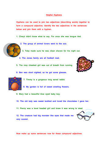 Hyphens Worksheet | Teaching Resources