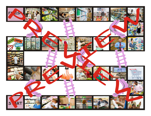 Shopping at Supermarkets Chutes and Ladders Board Game | Teaching Resources