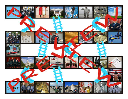 U. S. Government and Citizenship Chutes and Ladders Board Game ...