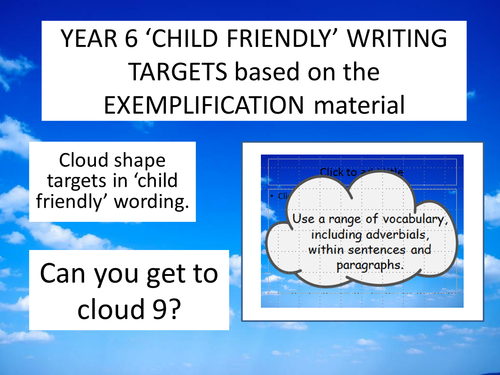 YEAR 6 ‘CHILD FRIENDLY’ WRITING TARGETS based on the EXEMPLIFICATION ...