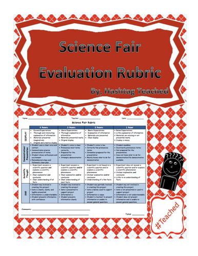 Science Fair Evaluation Rubric | Teaching Resources