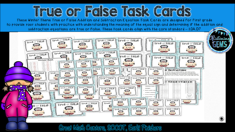 Addition and Subtraction Task Cards Winter Theme - First Grade ...