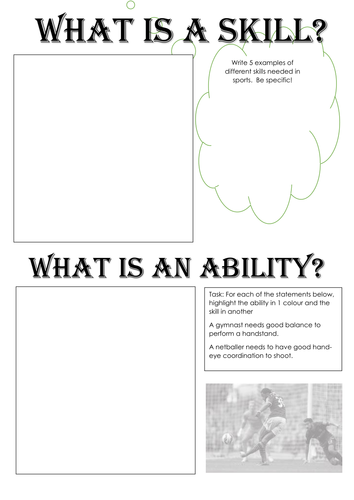 AQA (2016 onwards) GCSE PE - Skill classifcation, worksheets and ...