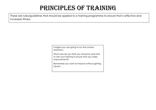 AQA GCSE PE (2016 onwards) Principles of training worksheets and ...