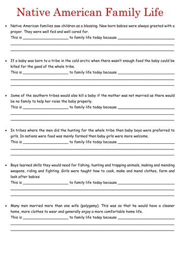 Native American Family Life | Teaching Resources