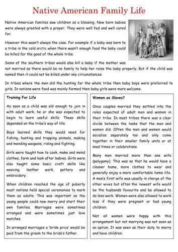 Native American Family Life | Teaching Resources