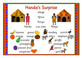 Handa's Surprise story resource pack- story sack by robbyn - Teaching ...