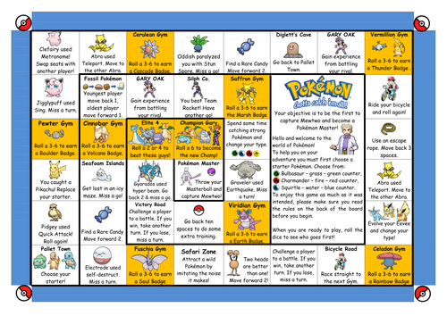 Pokemon Board Game | Teaching Resources