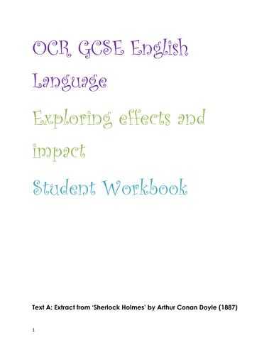 OCR GCSE English Language 'Exploring effects & impact’ for lower ...