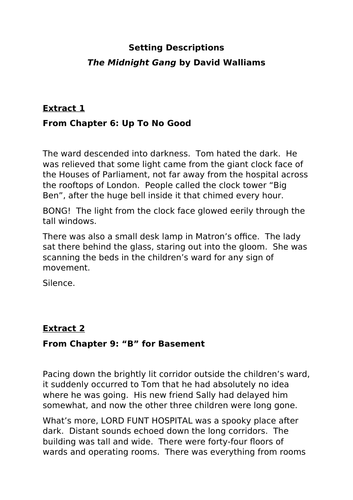Setting Descriptions from The Midnight Gang by David Walliams ...