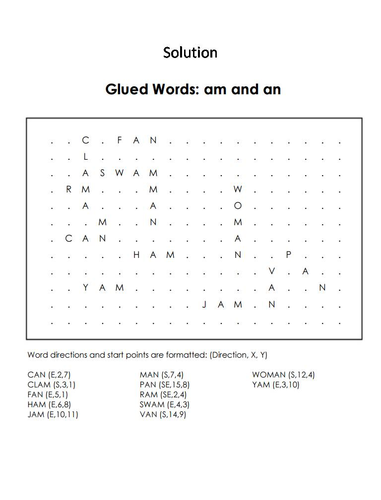 Glued Sounds: am and an | Teaching Resources