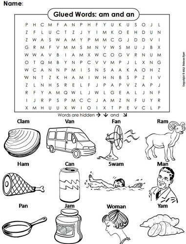 Glued Sounds: am and an | Teaching Resources