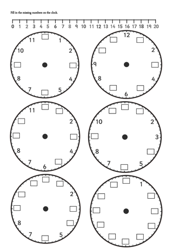 Label numbers on a clock | Teaching Resources