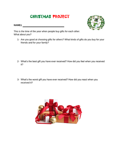 CHRISTMAS PROJECT | Teaching Resources